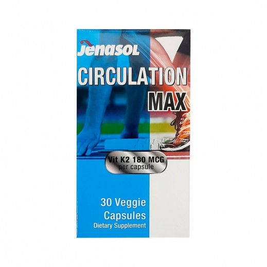 JENASOL CIRCULATION MAX VIT K2 180 MCG 30 V.CAPSULES | Rosh Medical Company